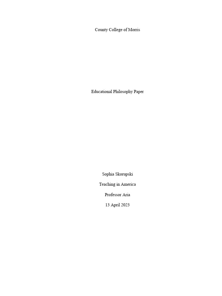 philosophy paper final draft 1 | PDF | Classroom | Philosophy Of Education