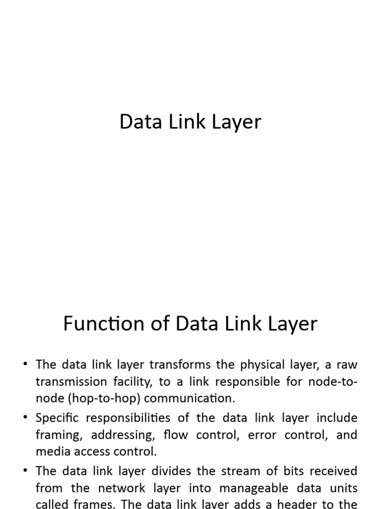 Data Link Layer - Unit3 1 | PDF | Channel Access Method | Error Detection And Correction