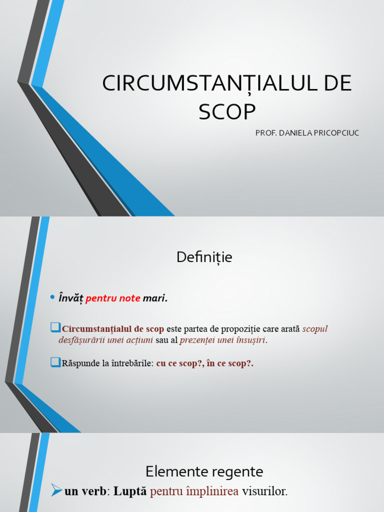 Circumstantialul de Scop | PDF