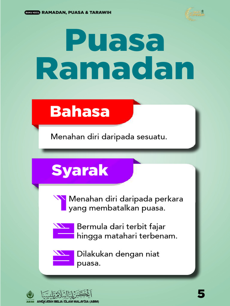 Maksud Puasa Di Bulan Ramadhan | PDF