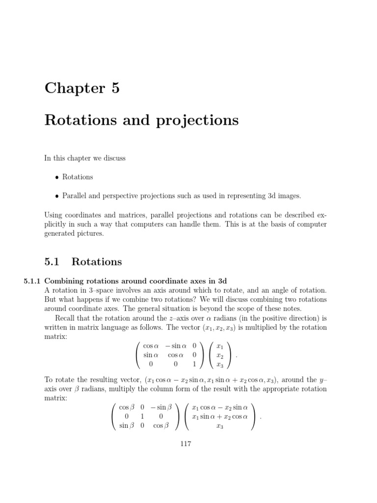 3D Rotations and Projections Explained | PDF | Matrix (Mathematics ...
