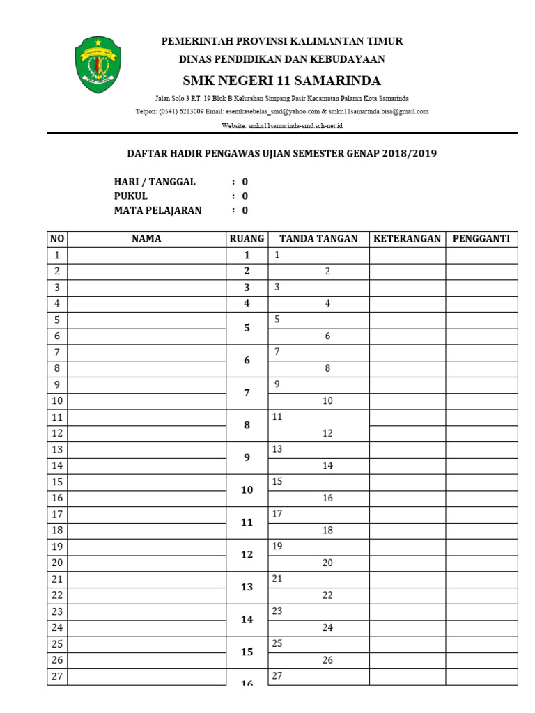 Daftar HAdir Peserta USP | PDF