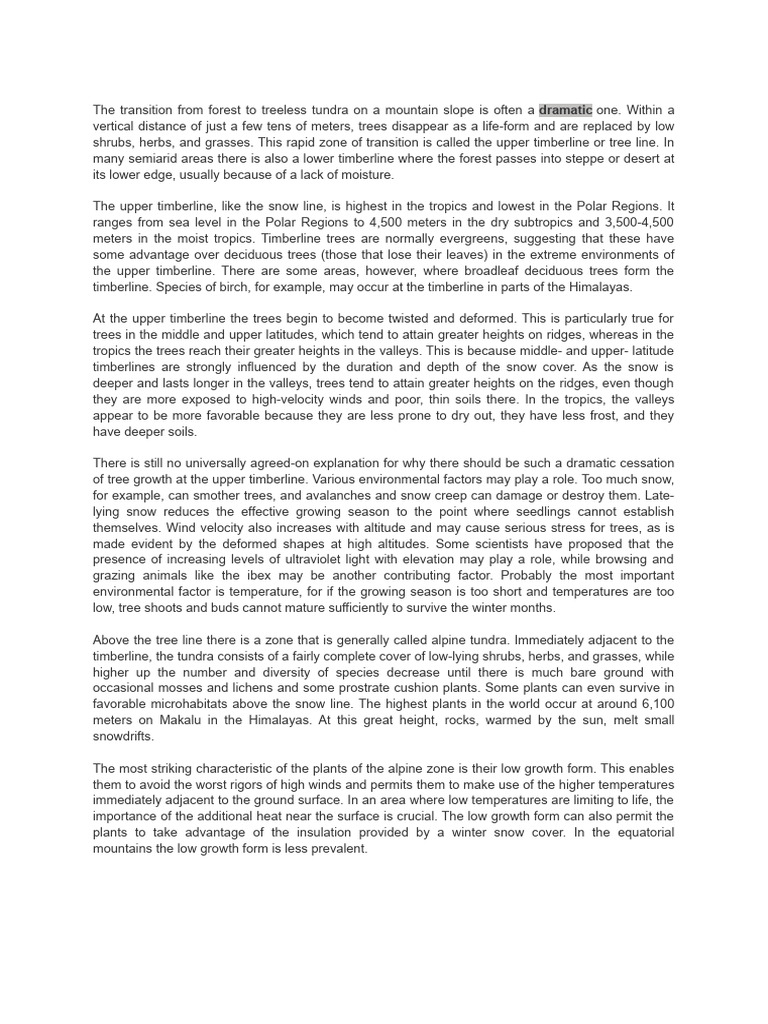 NewTPO 01 - Timberline Vegetation On Mountains | PDF | Trees | Natural ...