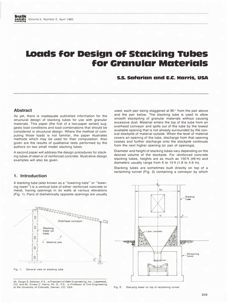 Loads For Design of Stacking Tubes For Granular Materials | PDF | Force ...