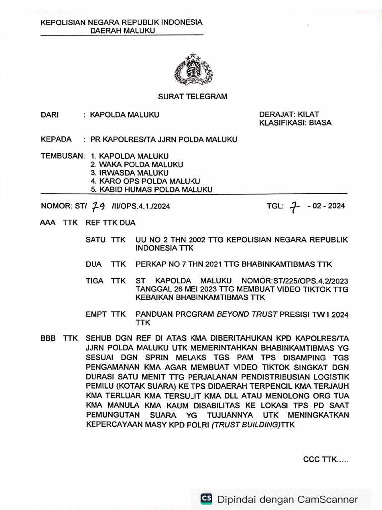 ST Pembuatan Video Pam Tps Pemilu 2024 | PDF