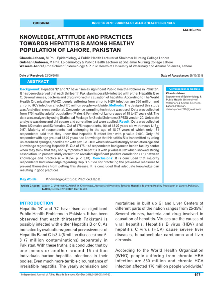 16. Kap on Hepatitis B, 1st Author | PDF | Hepatitis B | Hepatitis