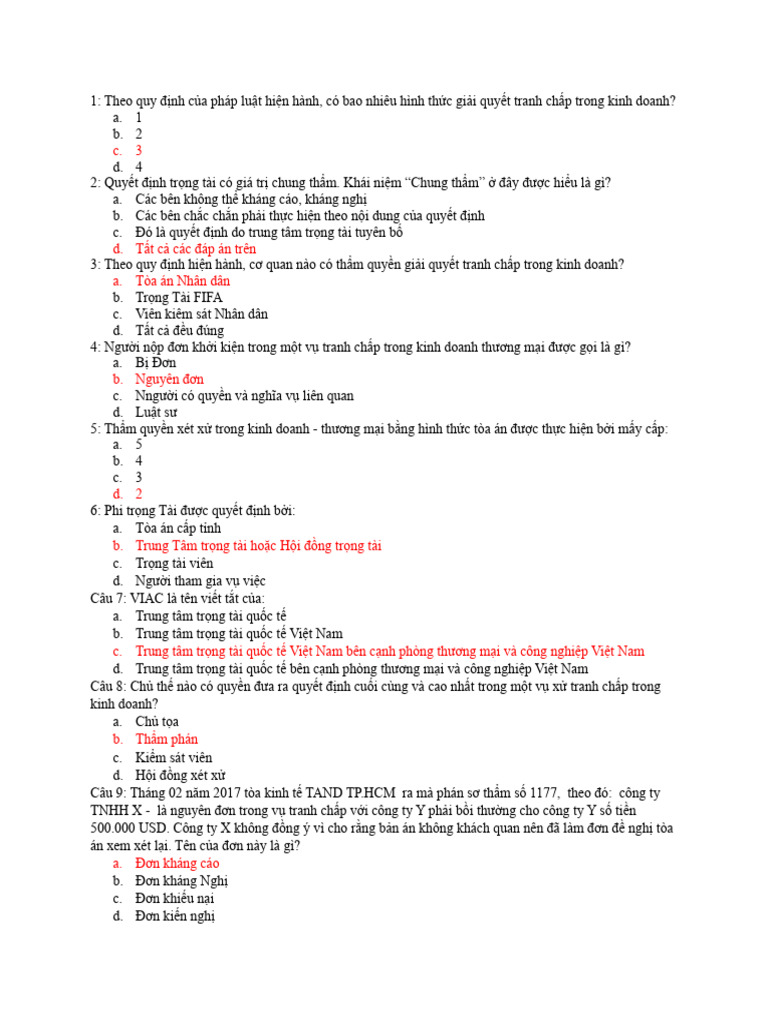 Chương 4. Phá sản và giải quyết tranh chấp (ĐTS.N10,LKD) | PDF