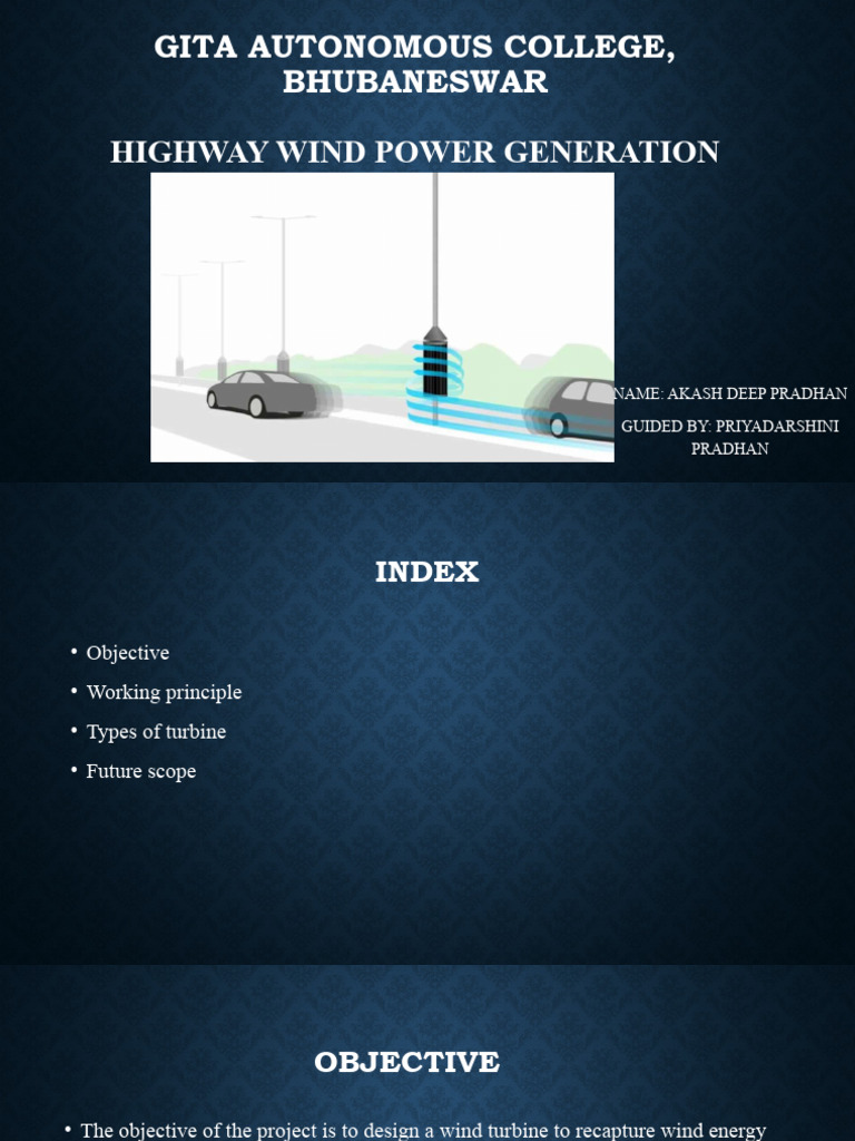 Highway Wind Power Generation Project | PDF | Wind Turbine | Wind Power
