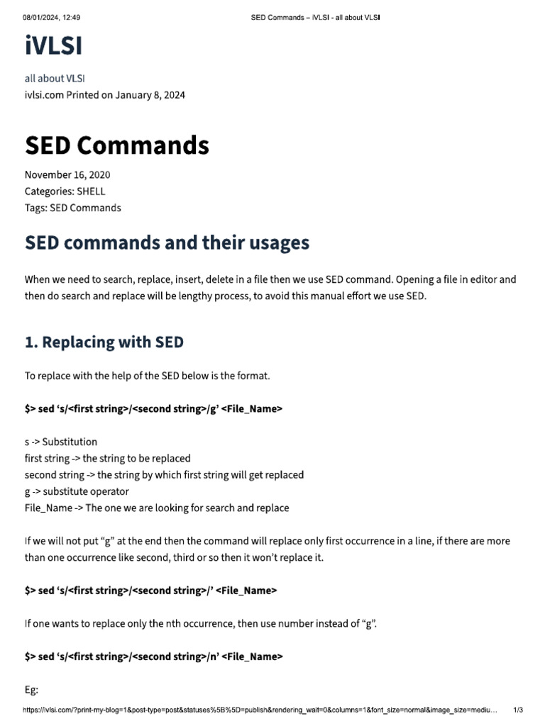 4 SED Commands | PDF