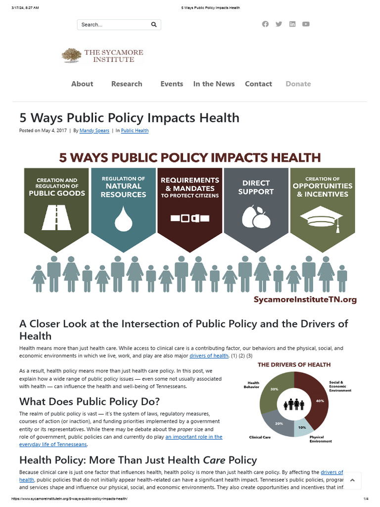 5 Ways Public Policy Impacts Health | PDF | Policy | Health Policy