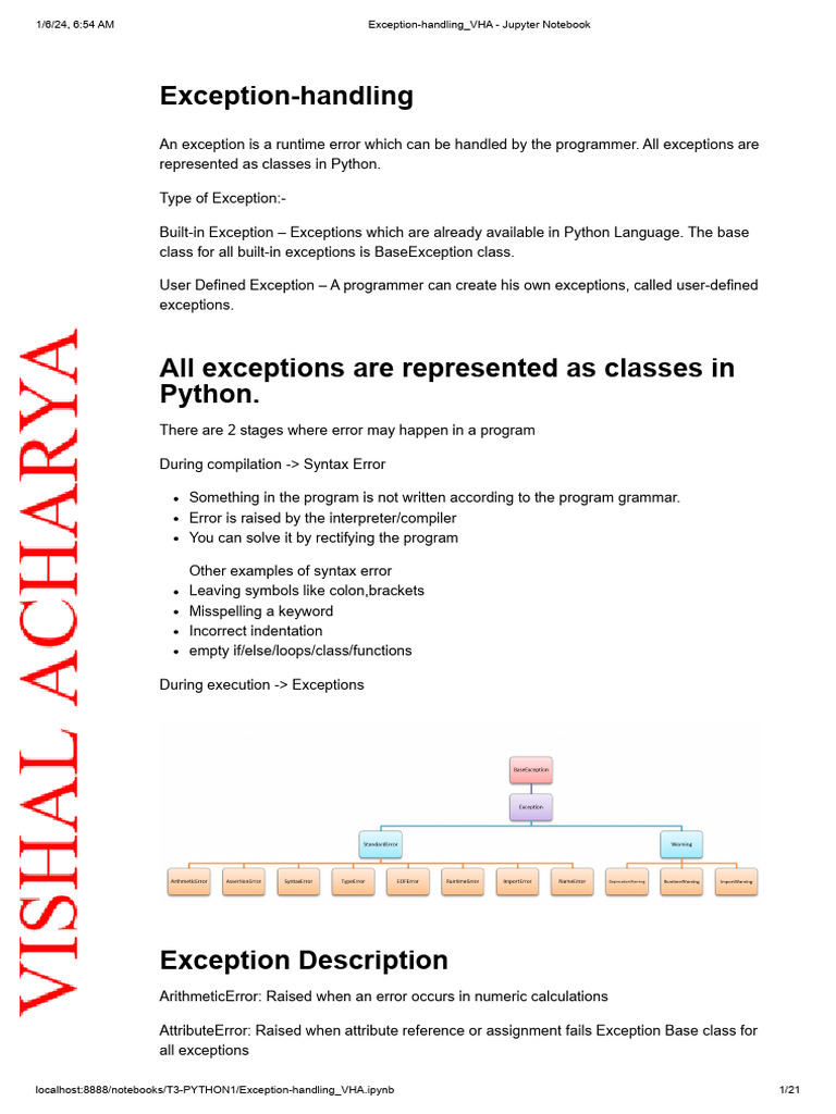 Exception-handling_VHA | PDF | Computer Program | Programming