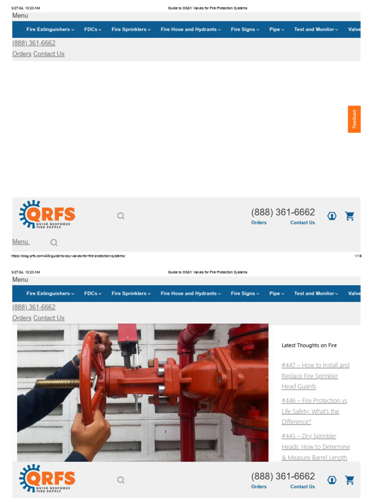 OS&Y Valve Overview for Fire Systems | PDF | Fire Sprinkler System | Valve