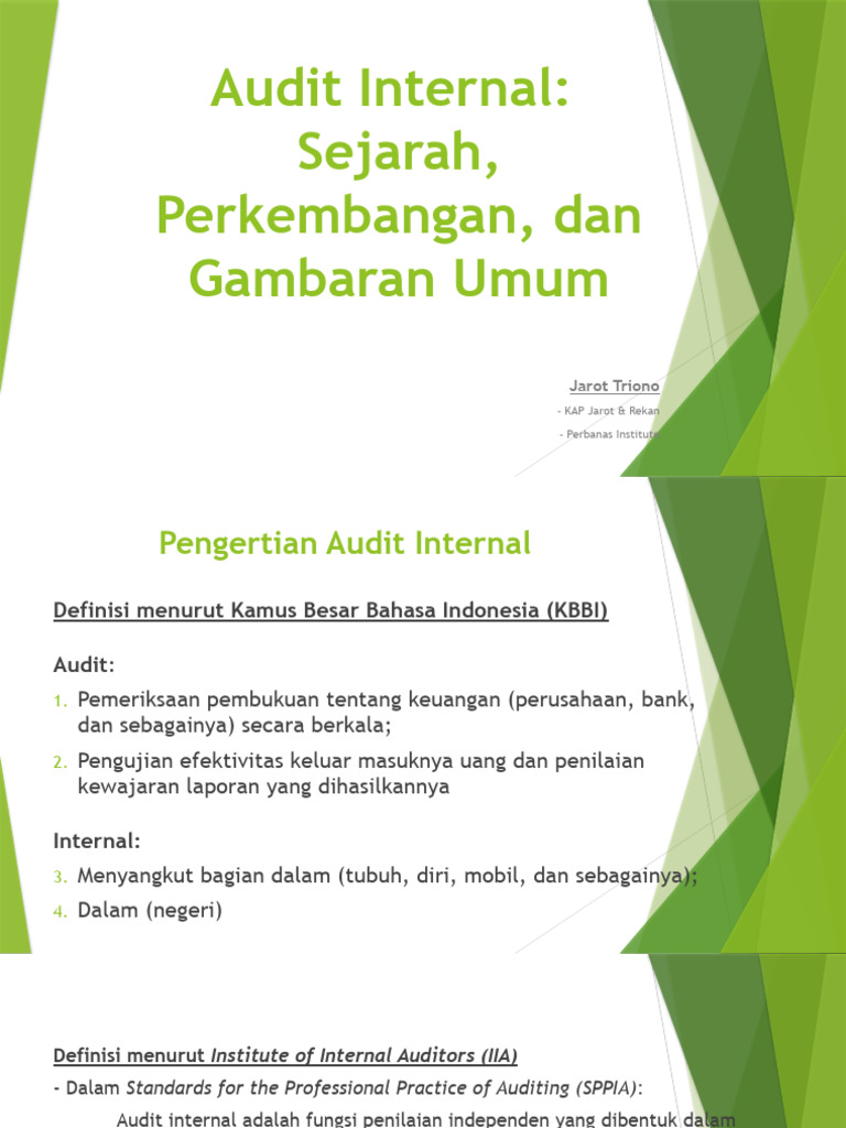 01 Sejarah, Perkembangan Dan Gambaran Umum Audit Internal | PDF ...