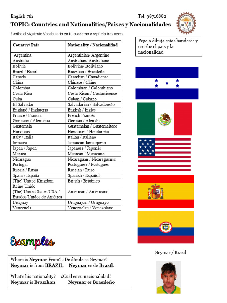 Countries and Nationalities | PDF | Idiomas | Estudios de idiomas ...