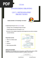 First Angle Orthographic Projection Guide | PDF | Technical Drawing | Space