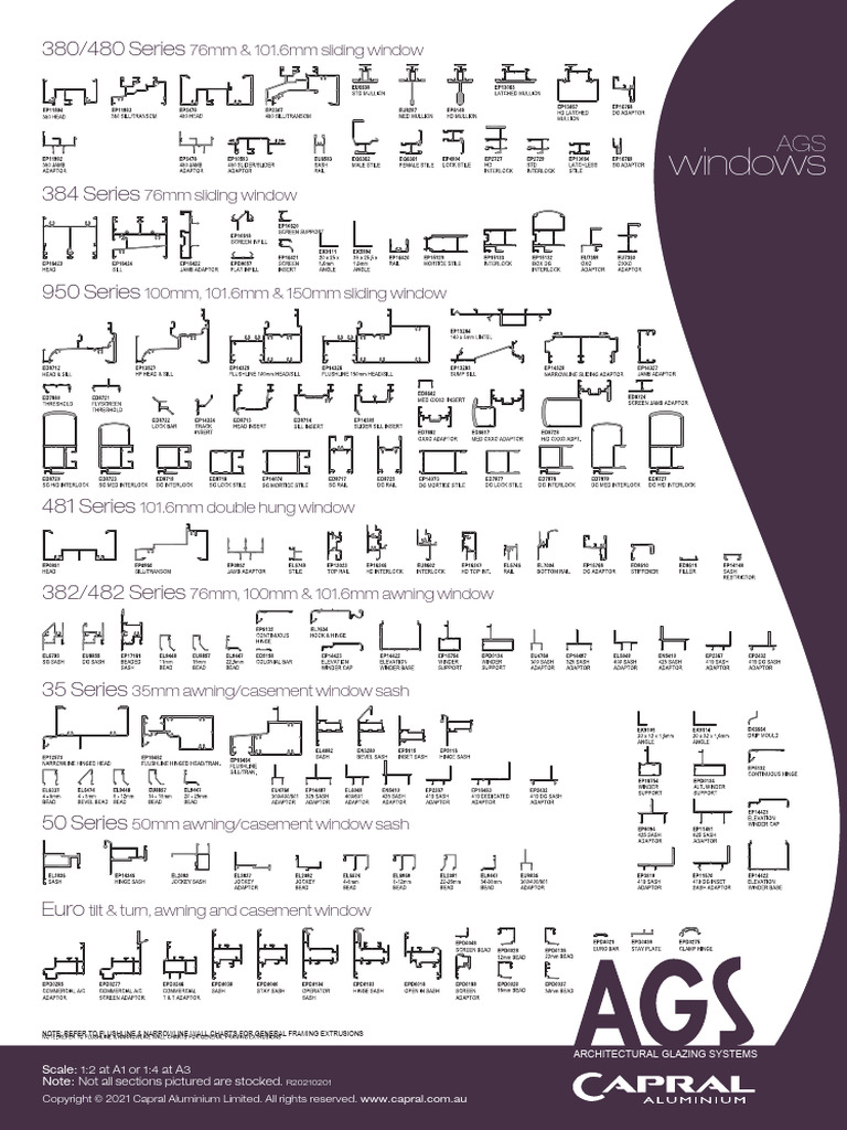 ExtrusionWallChart AGS-Windows Capral 2102 | PDF