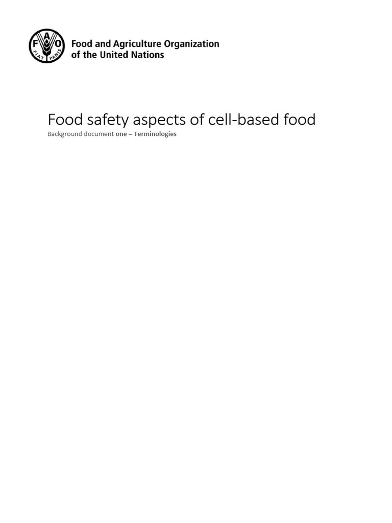 Food Safety Aspects of Cell-Based Food | PDF | Sustainability | Food ...