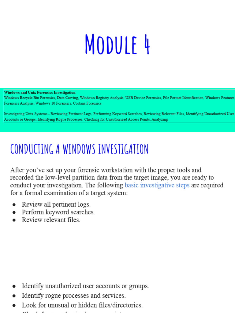 DF Module 4 Final | PDF | Computer File | Windows Registry