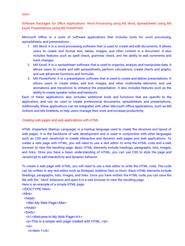 Computer Applications in Business | Download Free PDF | Html | World ...