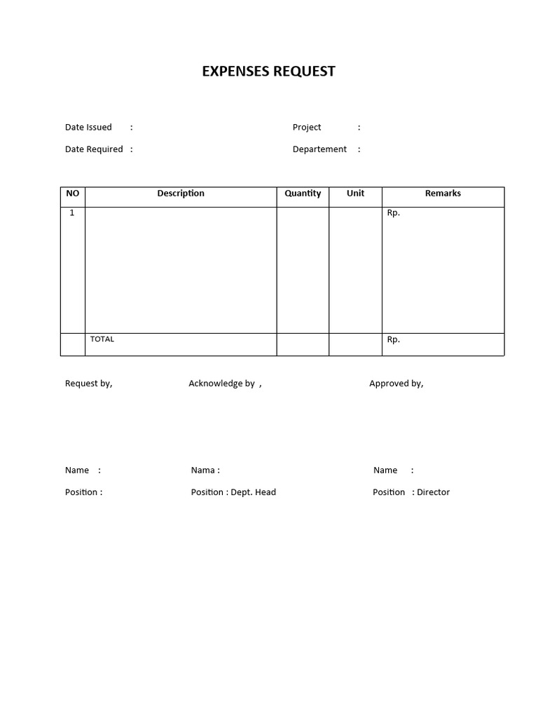 Expense Request Form | PDF