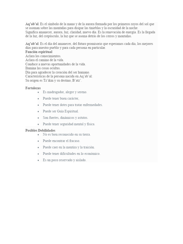 Aq'ab'al. Es El Símbolo de La Mano y de La Aurora Formada Por Los ...