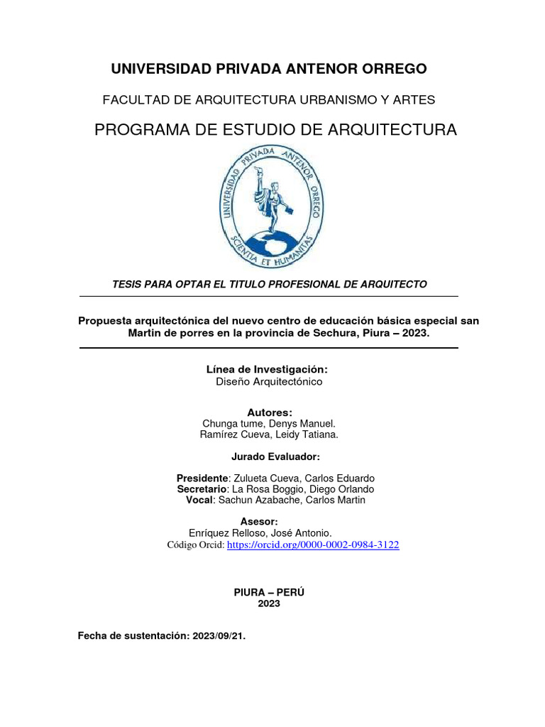 REP_DANYS.CHUNGA_LEIDY.RAMIREZ_PROPUESTA.ARQUITECTONICA | PDF | Sicología