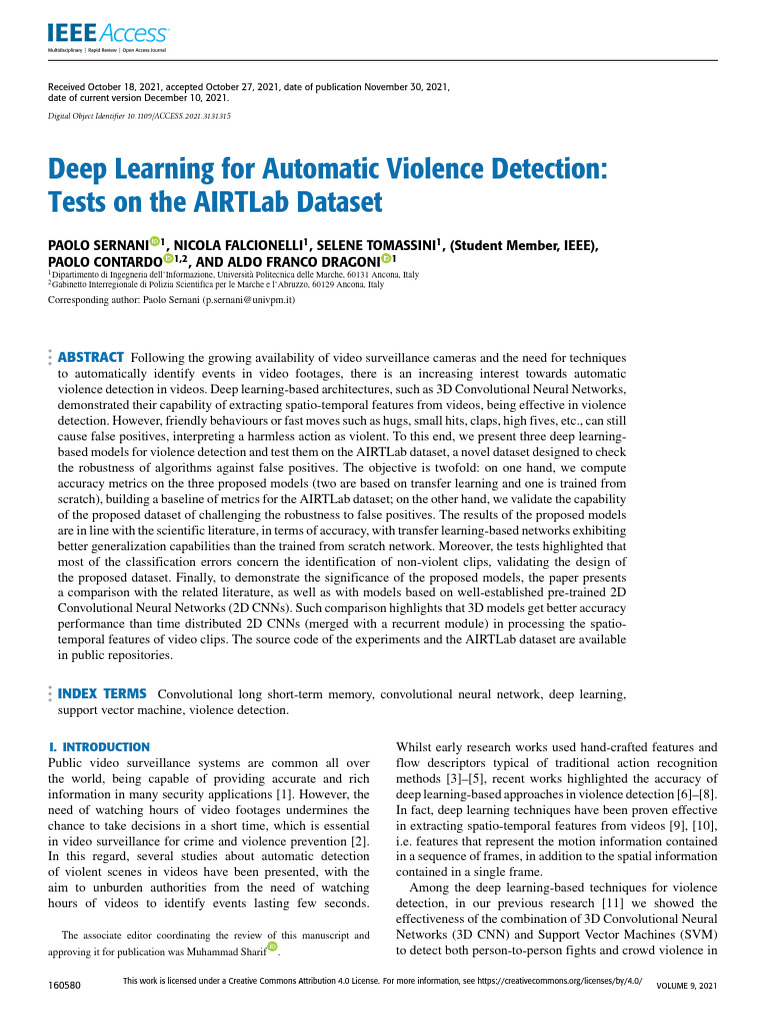 Deep Learning For Automatic Violence Detection - Tests On The AIRTLab ...