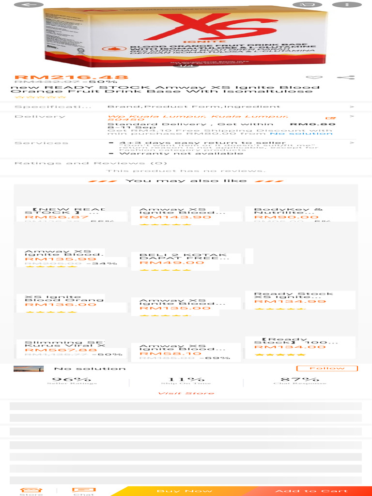 New READY STOCK Amway XS Ignite Blood Orange Fruit Drink Base With ...