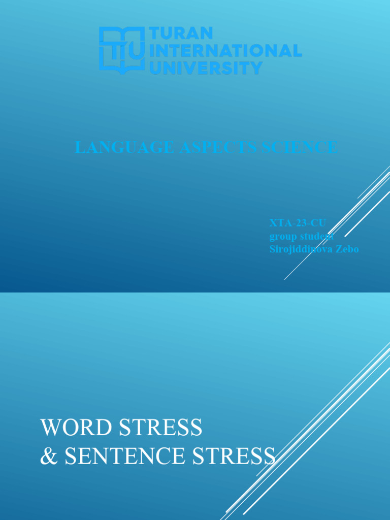 Word Stress and Sentence Stress | PDF | Word | Vowel