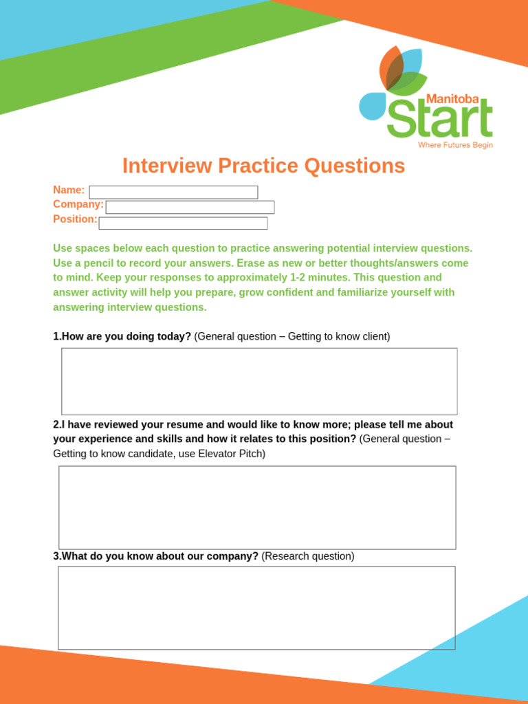 Interview Practice Questions | PDF | Employment | Job Satisfaction