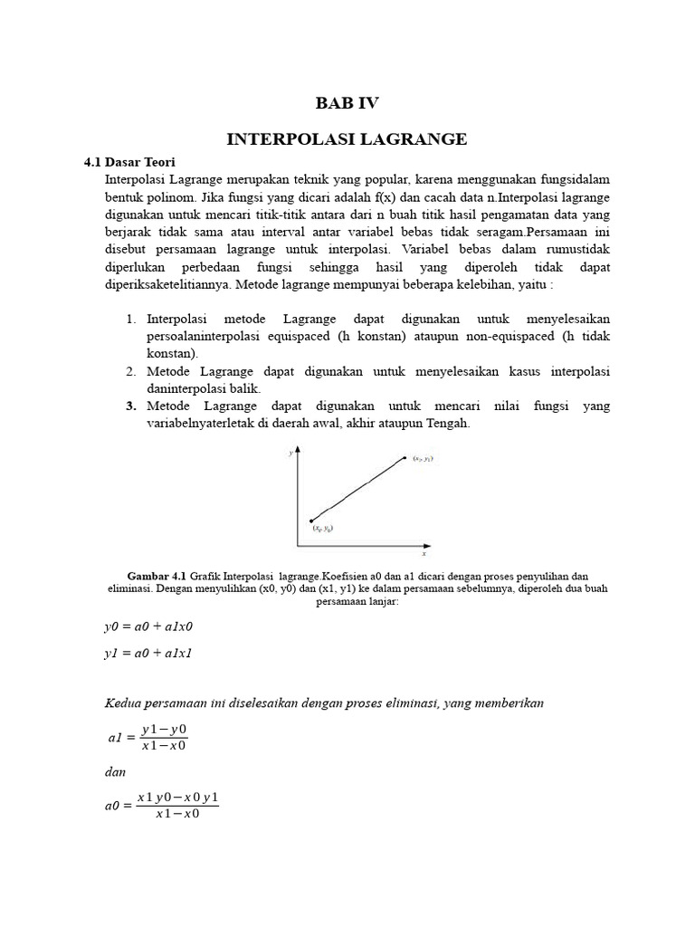 Interpolasi Lagrange: Teori dan Contoh | PDF