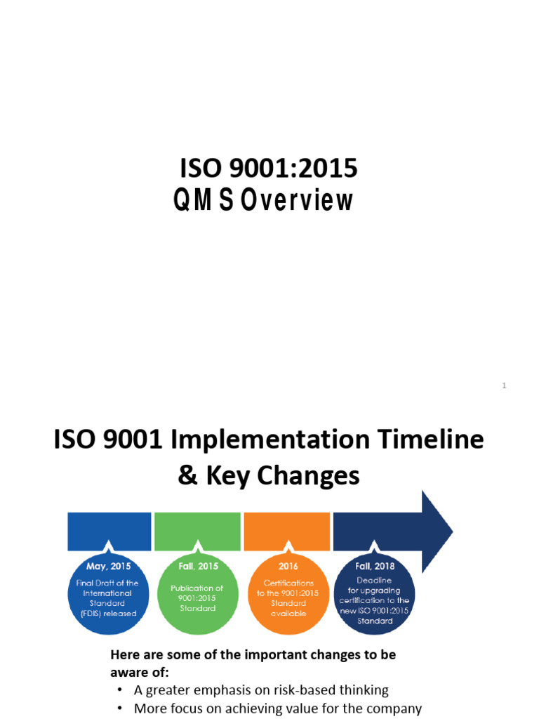 ISO 9001:2015 QMS Key Changes Overview | PDF | Iso 9000 | Quality ...