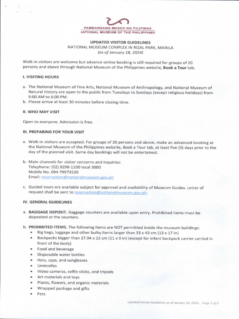 Updated - Visitor - Guidelines 20240118 0001 | PDF Updated - Visitor - Guidelines 20240118 0001 | PDF