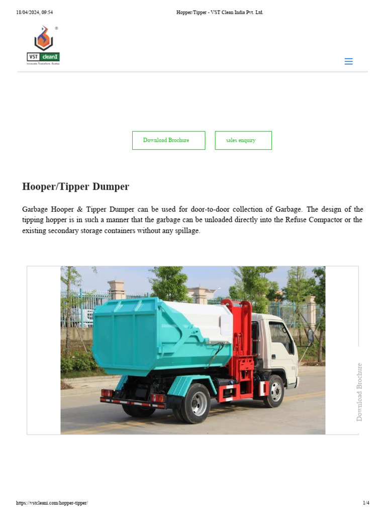 Hopper - Tipper - VST Clean India Pvt. LTD | PDF | Land Vehicles ...