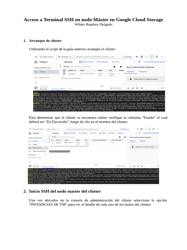 Acceso A Consola SSH Master Cluster Spark-1 | PDF