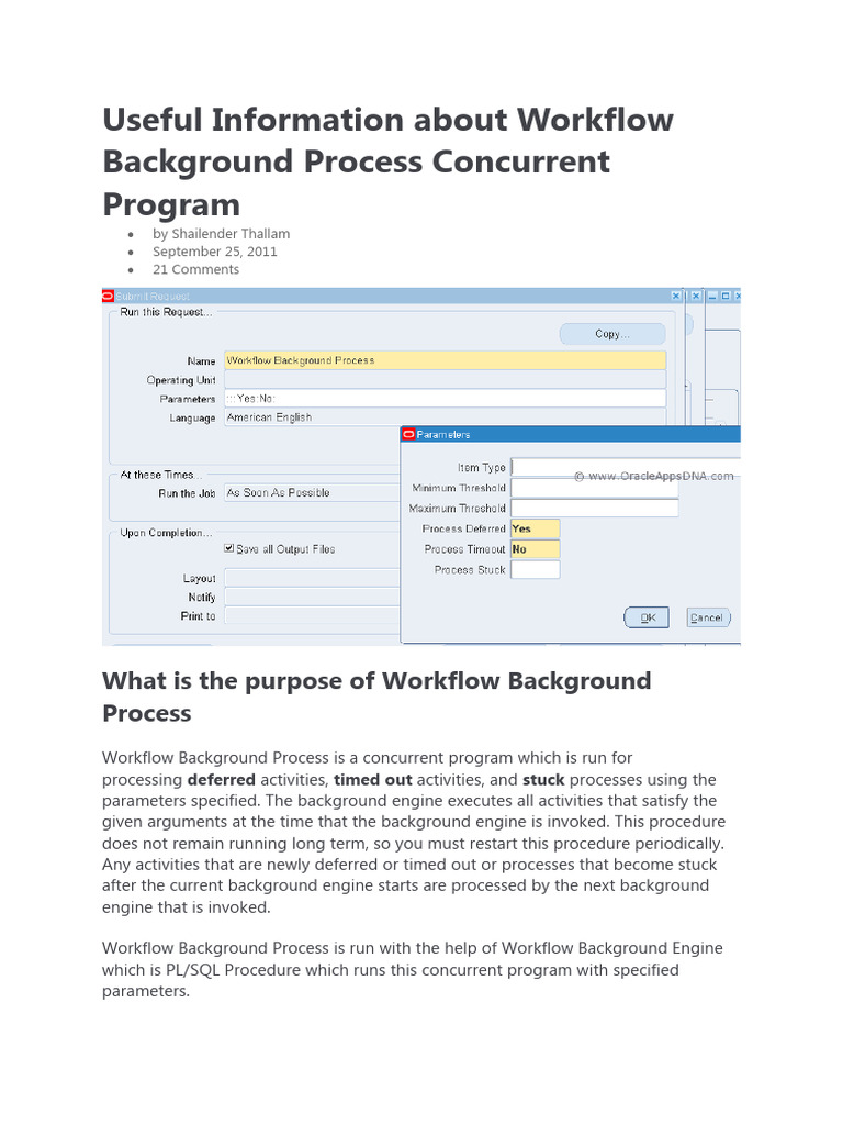 Useful Information About Workflow Background Process Concurrent Program ... Useful Information About Workflow Background Process Concurrent Program ...