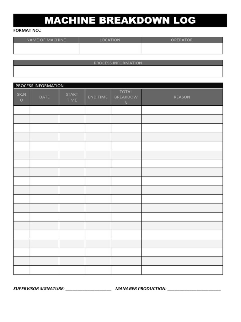 Machine Breakdownlog | PDF | Finance & Money Management | Computers