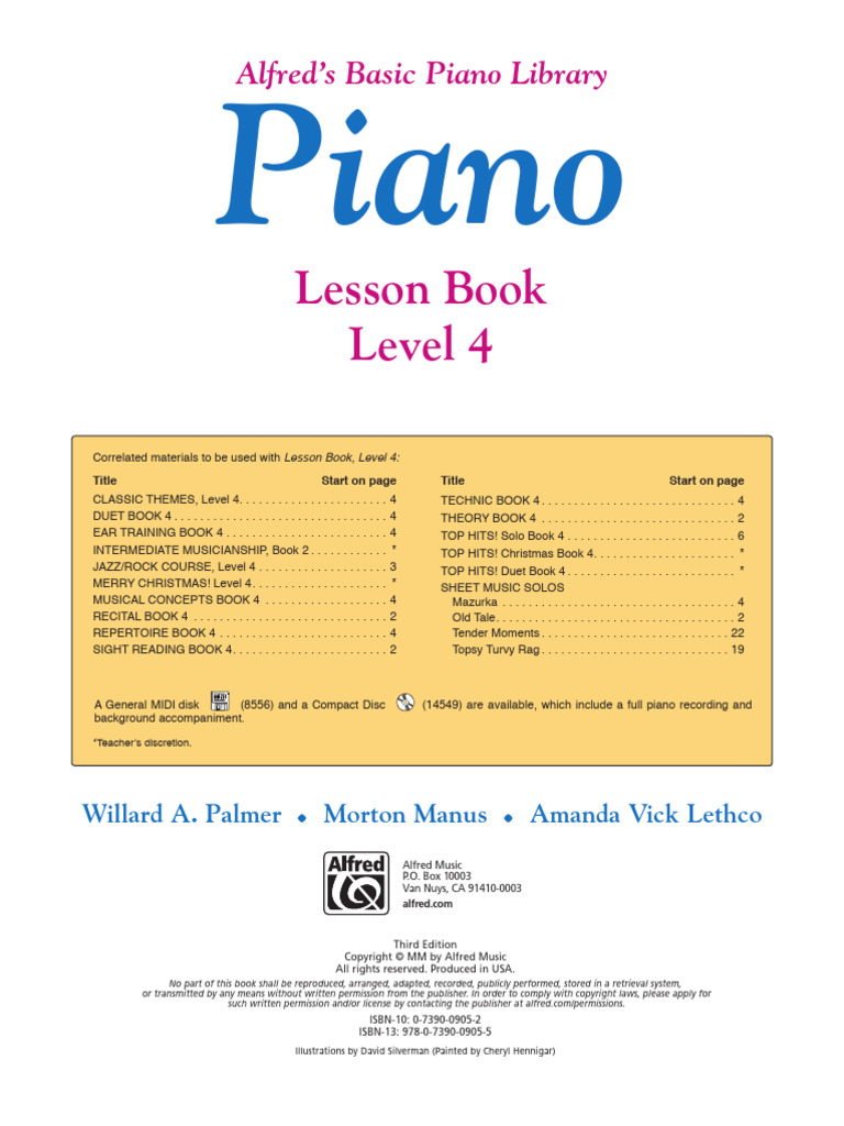 Piano: Lesson Book Level 4 | Download Free PDF | Musicology | Elements ...