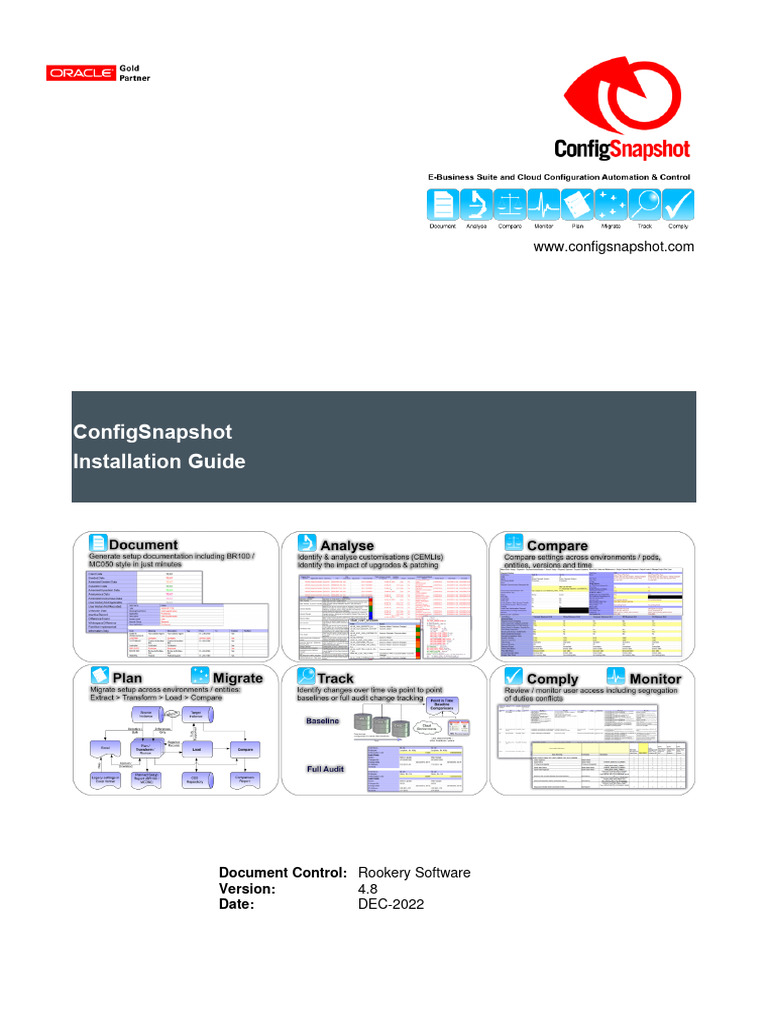 ConfigSnapshot Installation Guide 4.8 | PDF | Windows Registry | Databases
