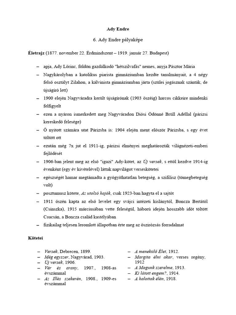 Ady Endre | PDF