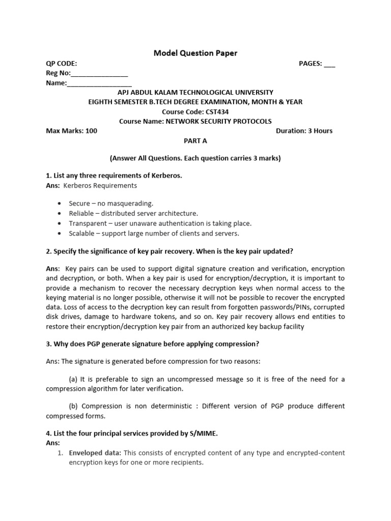 NSP CST434 Sample QP Solved | PDF | Public Key Certificate | Public Key ...