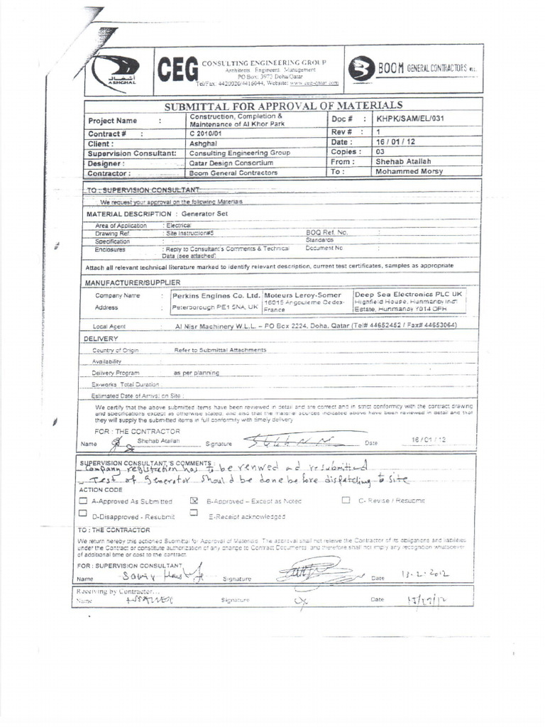 Ashghal -- Al Khor Park -- CEG | PDF