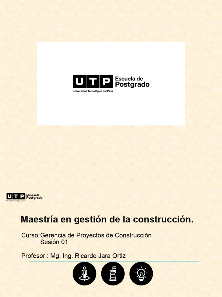 Sesión 01 Gestion de Proyectos de La Construcción MACO XIX Presencial ...