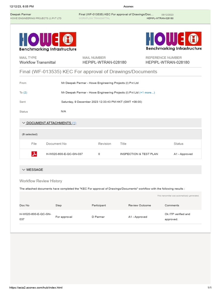 Annexure 12-ITP-Rev.0-A1 Approved | PDF | Physical Sciences | Chemistry