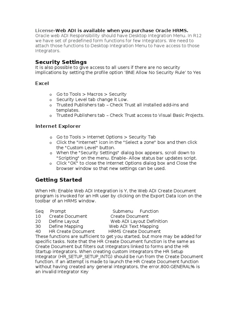 Web ADI Setup | Download Free PDF | Application Programming Interface | Oracle Database