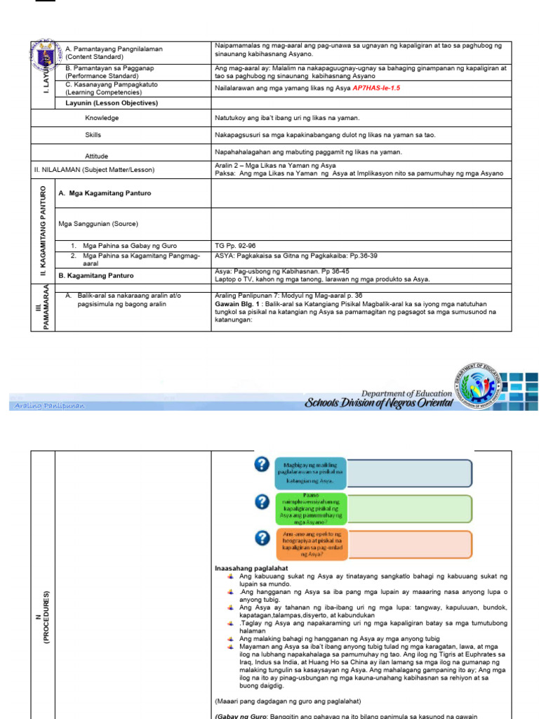 Ap7has Ie 1.5 Unang Araw | PDF