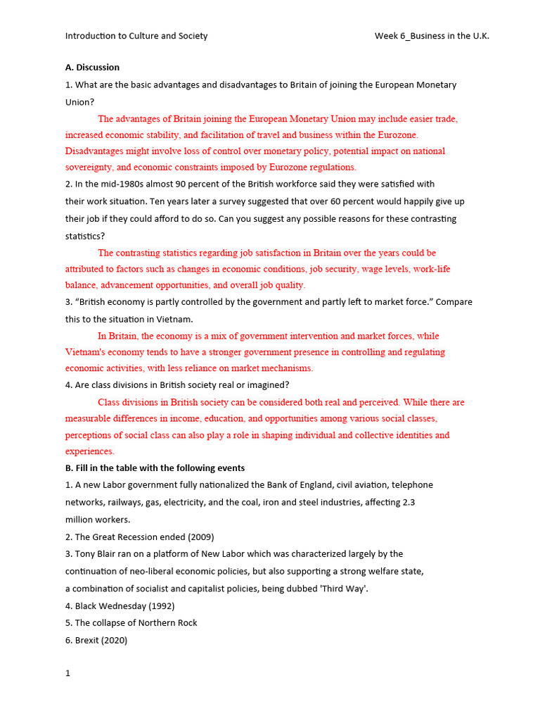 Intro To Cul - Handout - Week 6 | PDF | Monetary Policy | Market (Economics)