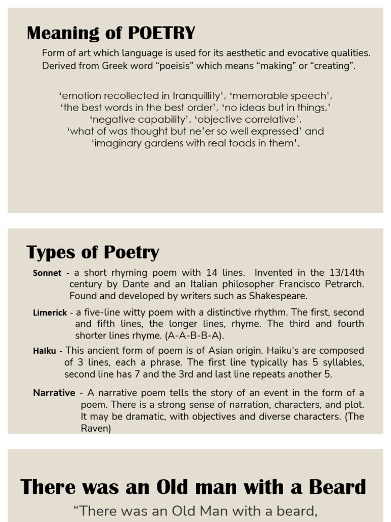 Lesson 3 Poetry and Its Elements | PDF | Poetry | Poetic Rhythm