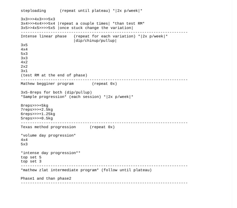 Strength Training Progression Plans | PDF