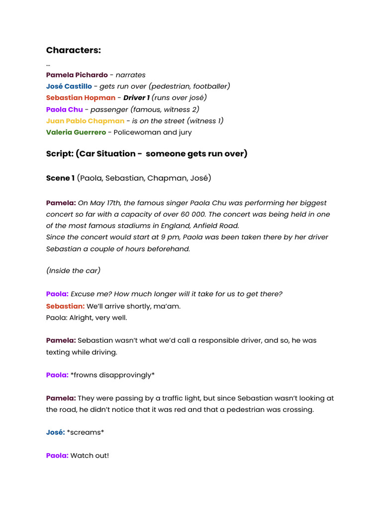 car crash, script con color | PDF